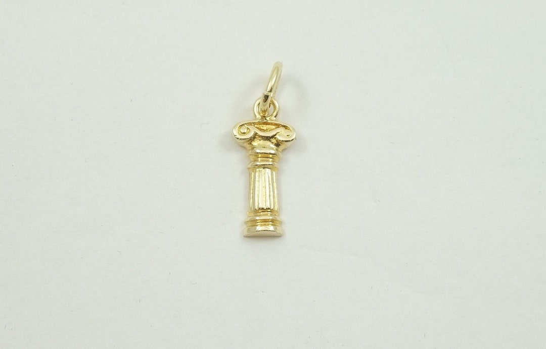 Gold Ionian Column Pendant, Ancient Greek Column Pendant, Greek Jewelry ...