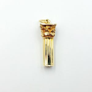 14k Solid Gold Corinthian Column Pendant, Ancient Greek Jewelry - Etsy