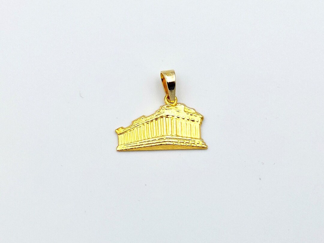 Golden Pendant, Parthenon Charm, Acropolis Pendant, Greek Jewelry ...