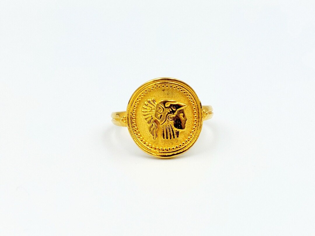 Gold Athena Ring, Goddess Athena Ring, Solid Gold 18k, Greek Jewelry - Etsy