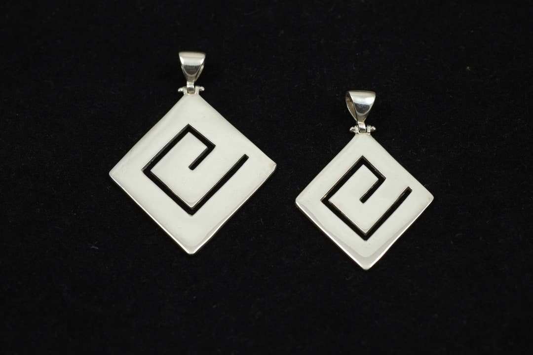 Silver Greek Key Pendant, Meander Design, Eternity Symbol, Greek ...