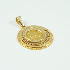 Gold Goddess Athena Pendant Greek Key Design Solid Gold 14k | Etsy