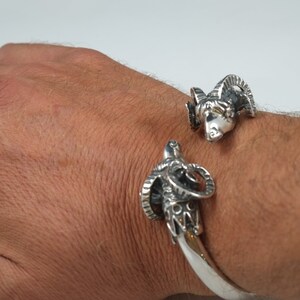 Silver Ram Bracelet, Rams Head Bracelet, Sterling Silver, Greek ...