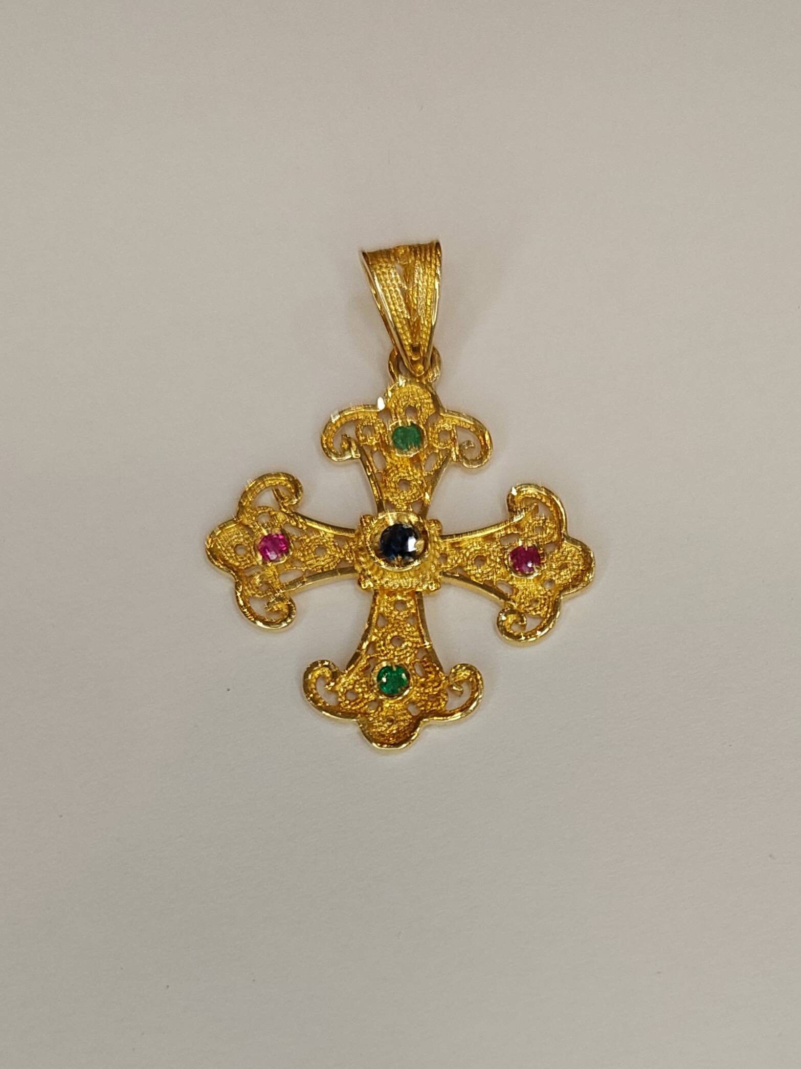 Gold Filigree Cross Handmade Cross Byzantine Cross Gold - Etsy