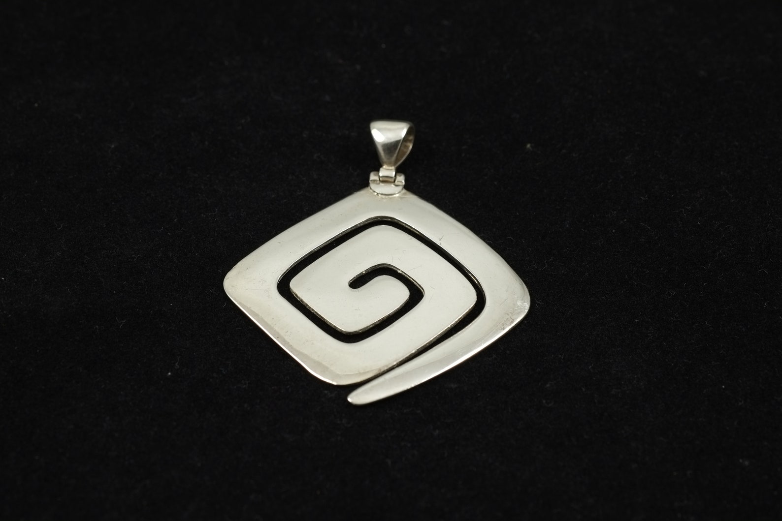 Silver Greek Key Pendant Meander Design Eternity Symbol - Etsy