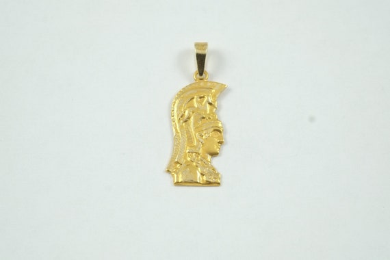 Gold Goddess Athena Pendant Solid Gold 14k Greek Jewelry - Etsy