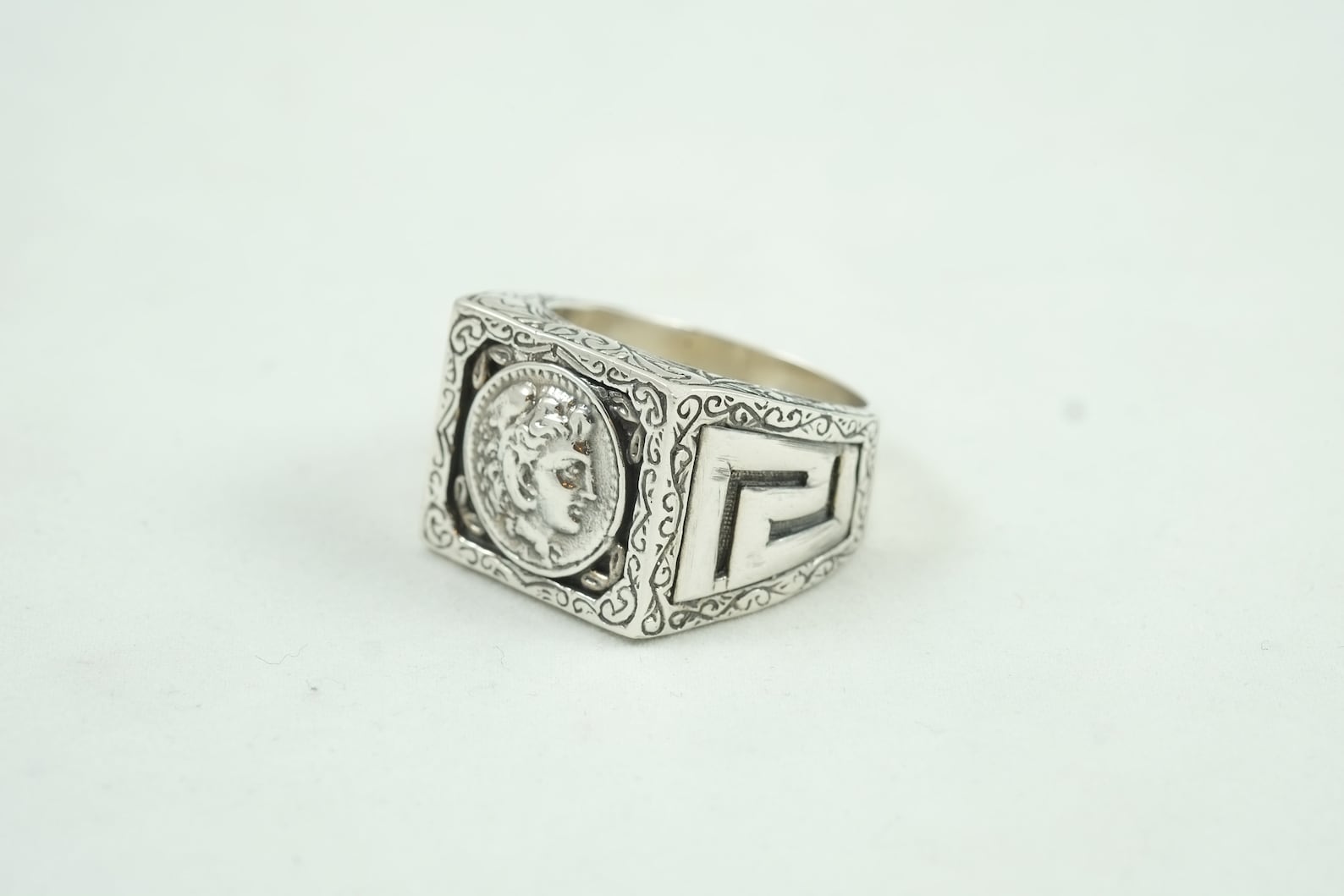 Heavy Mens Ring Silver Mens Ring Alexander the Great Ring - Etsy