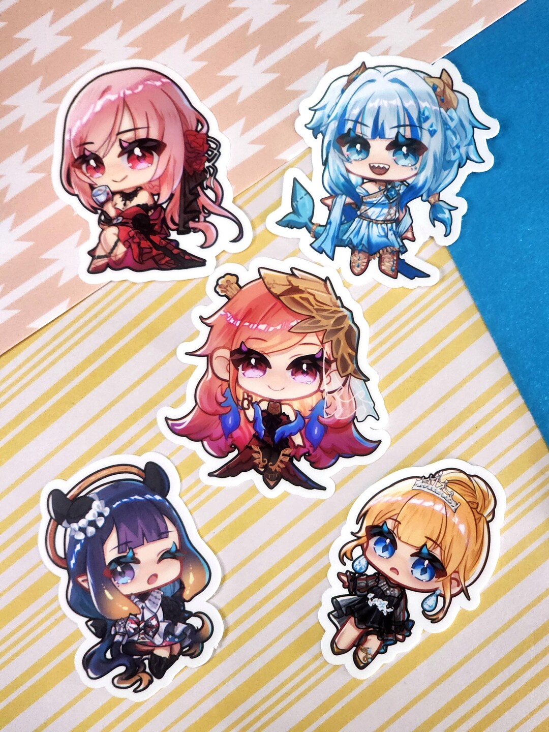 Holo Myth Vinyl Stickers Kiara Ina Amelia Gura Calliope - Etsy