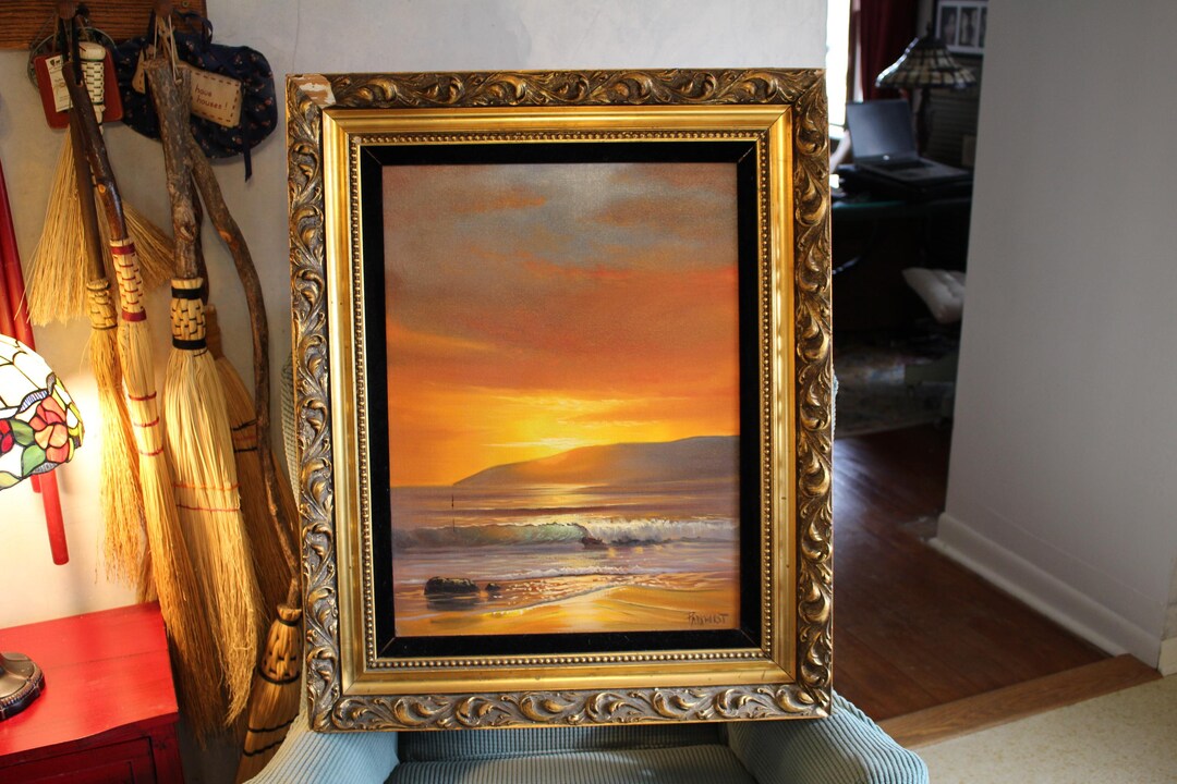 Violet Kinney Parkhurst Original Oil Painting, Titled "malibu Sunset ...