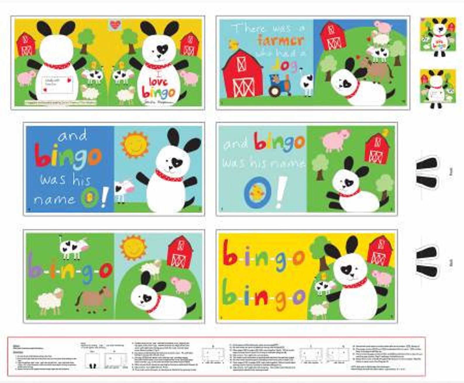 Huggable and Loveable 8. 5059PS-01 Bingo Book Panel by Sandra - Etsy