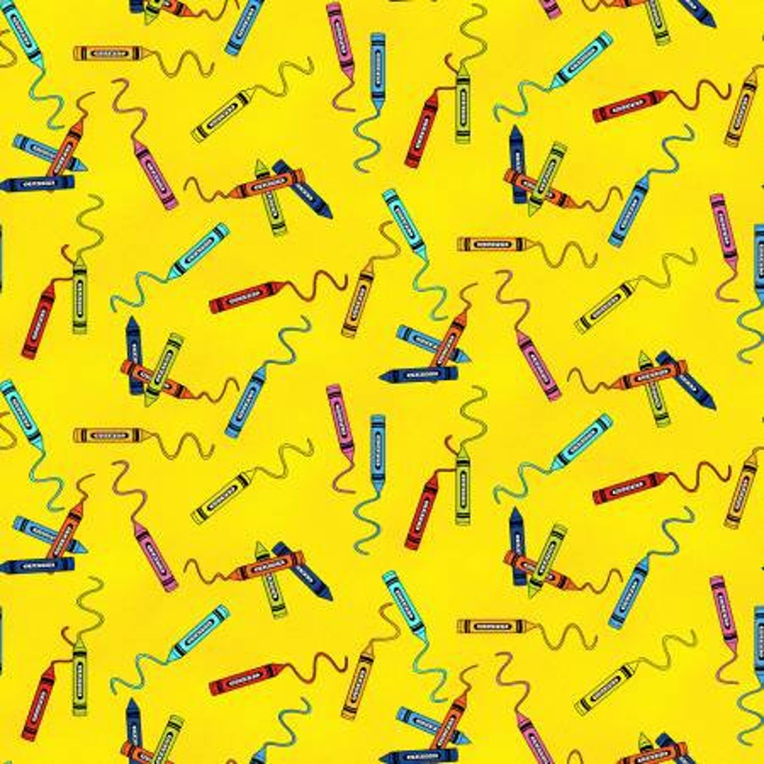 Its Elementary 6304-44 Yellow Tossed Crayons by Pam Bocko for Studio E ...
