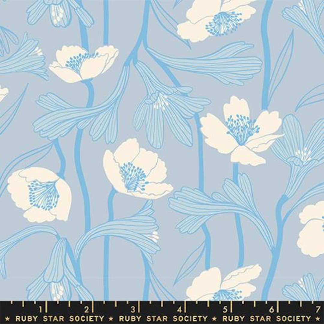 Water RS5133-12 Water Flowers Water Blue for Ruby Star Society - Etsy