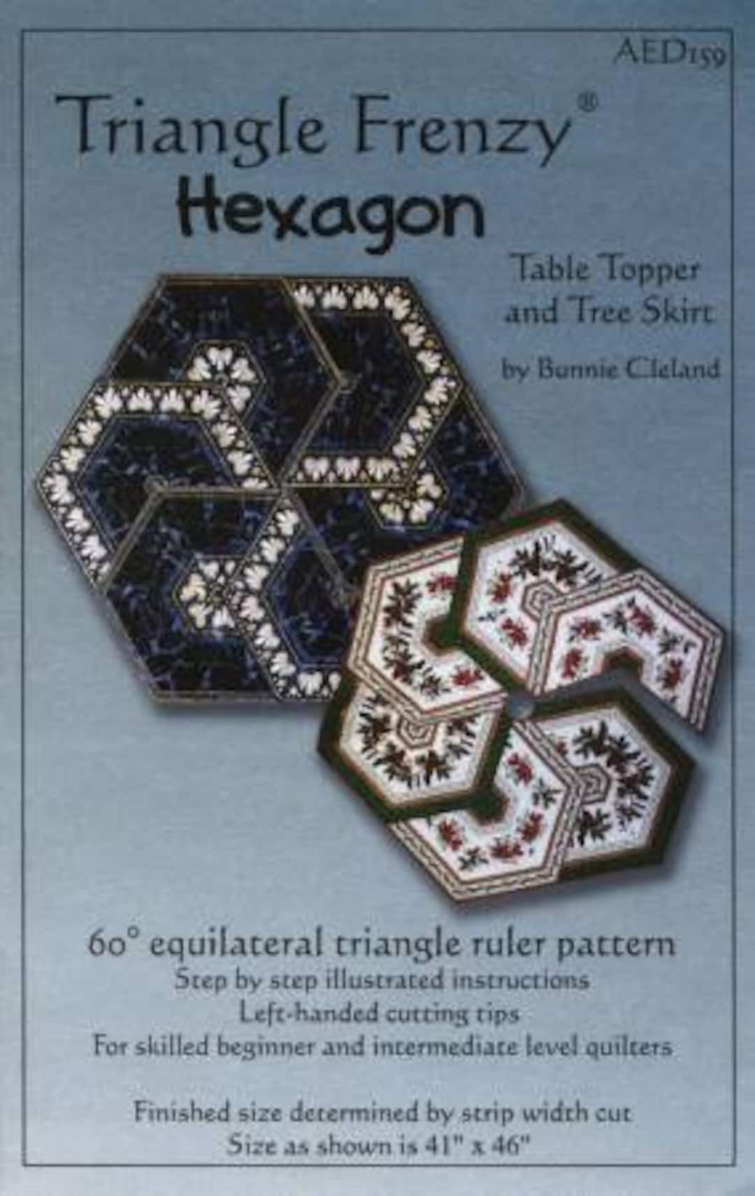 Triangle Frenzy Hexagon Table Topper and Tree Skirt Pattern AED159 by ...