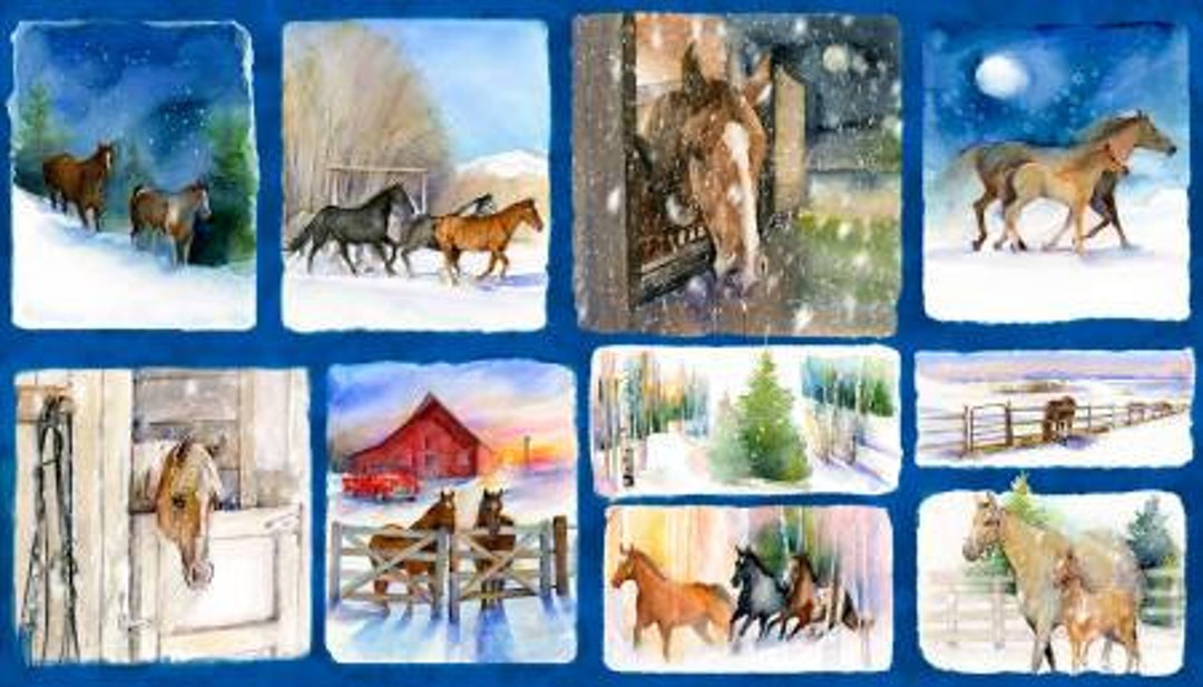 Snowfall on the Range 19287-blue Patchwork Scenic Panel by John Keeling ...