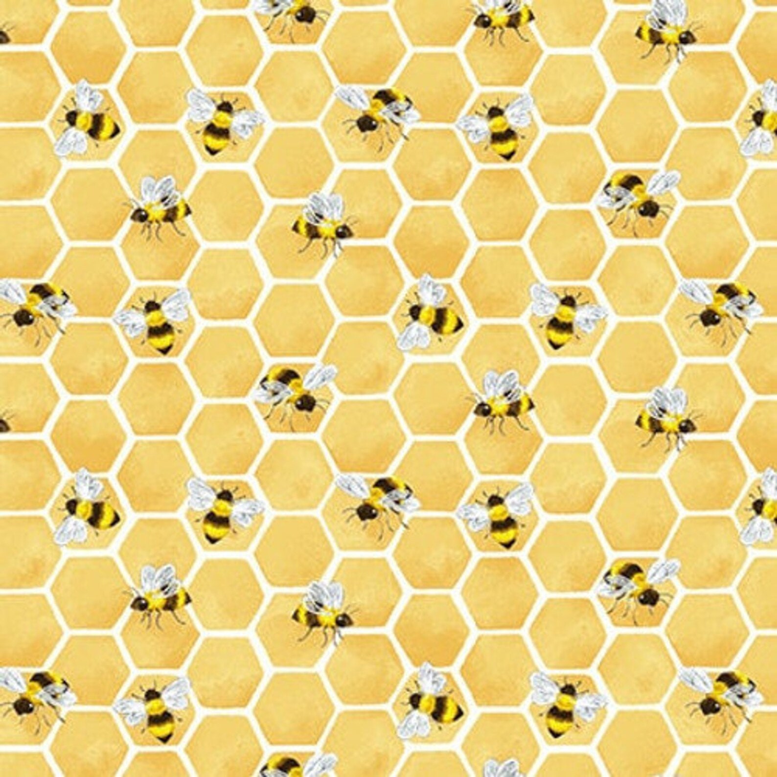 Buzzy Bee 947-49 Honeycomb and Bees by Jane Alison for Henry Glass - Etsy