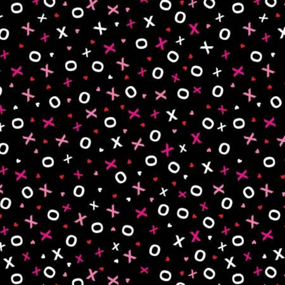 Love You Fur-ever 14263-12 Black Hugs and Kisses by Kanvas for Benartex ...
