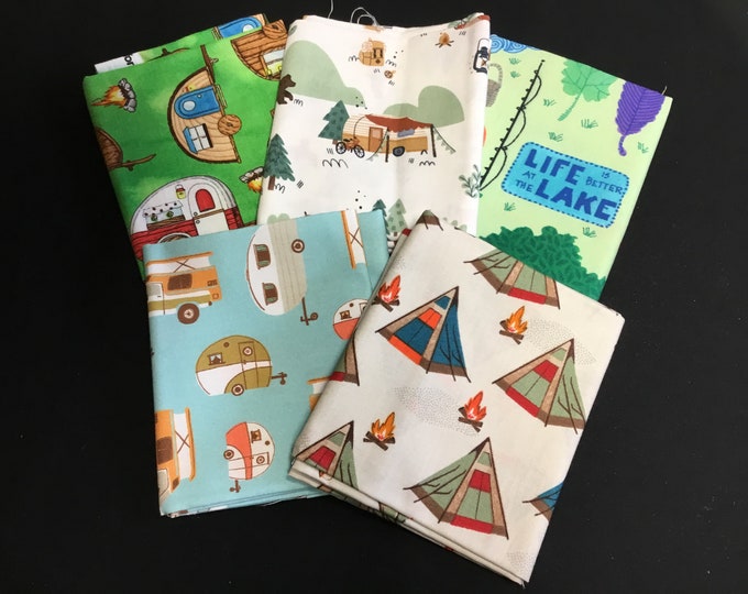 5 Camping Fat Quarters - Etsy