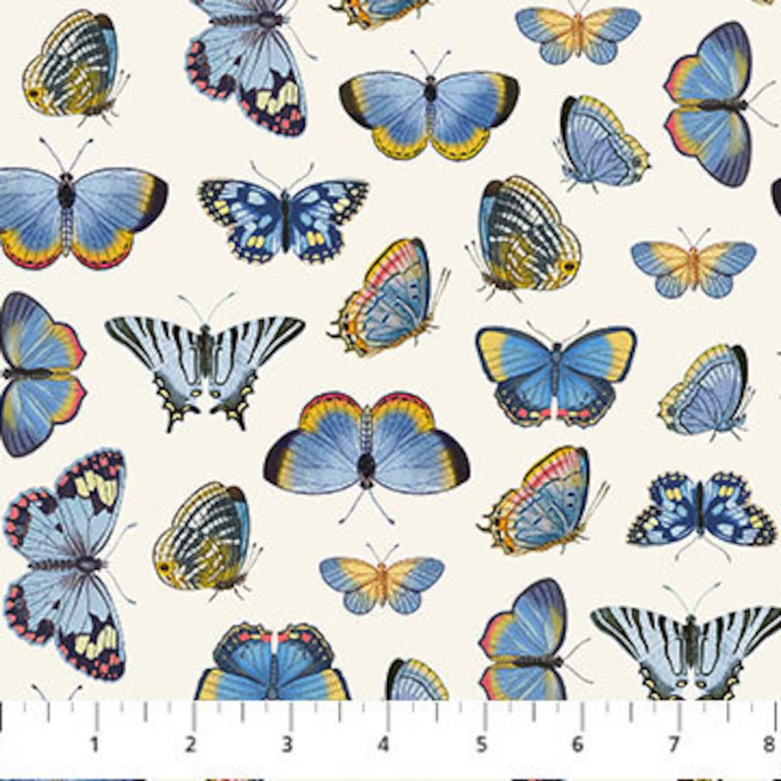 Something Blue 25081-11 Cream Multi Butterflies by Tina Higgins for ...