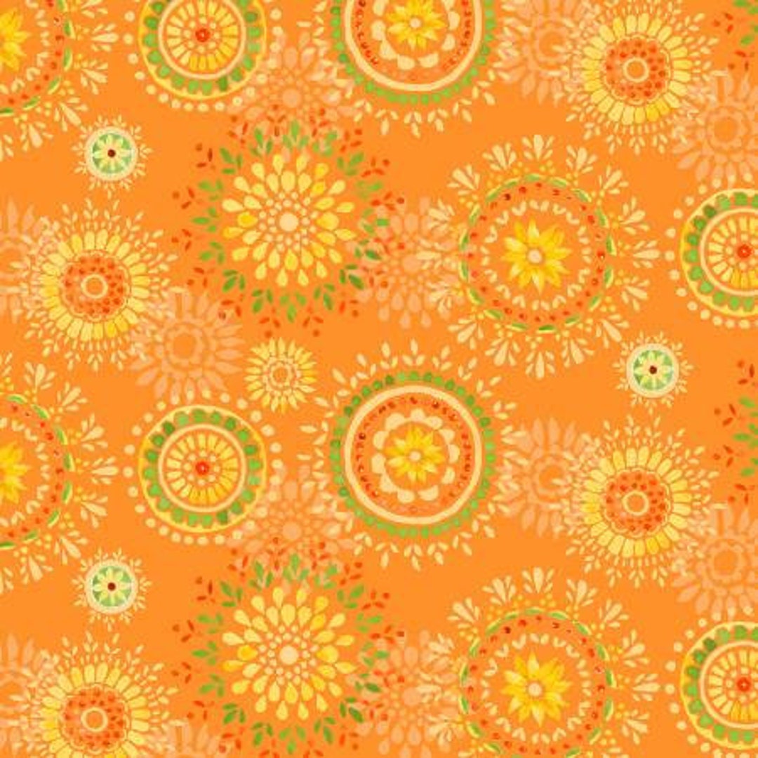 Harvest Gold 89268-813 Orange Medallions by Danhui Nai for Wilmington ...