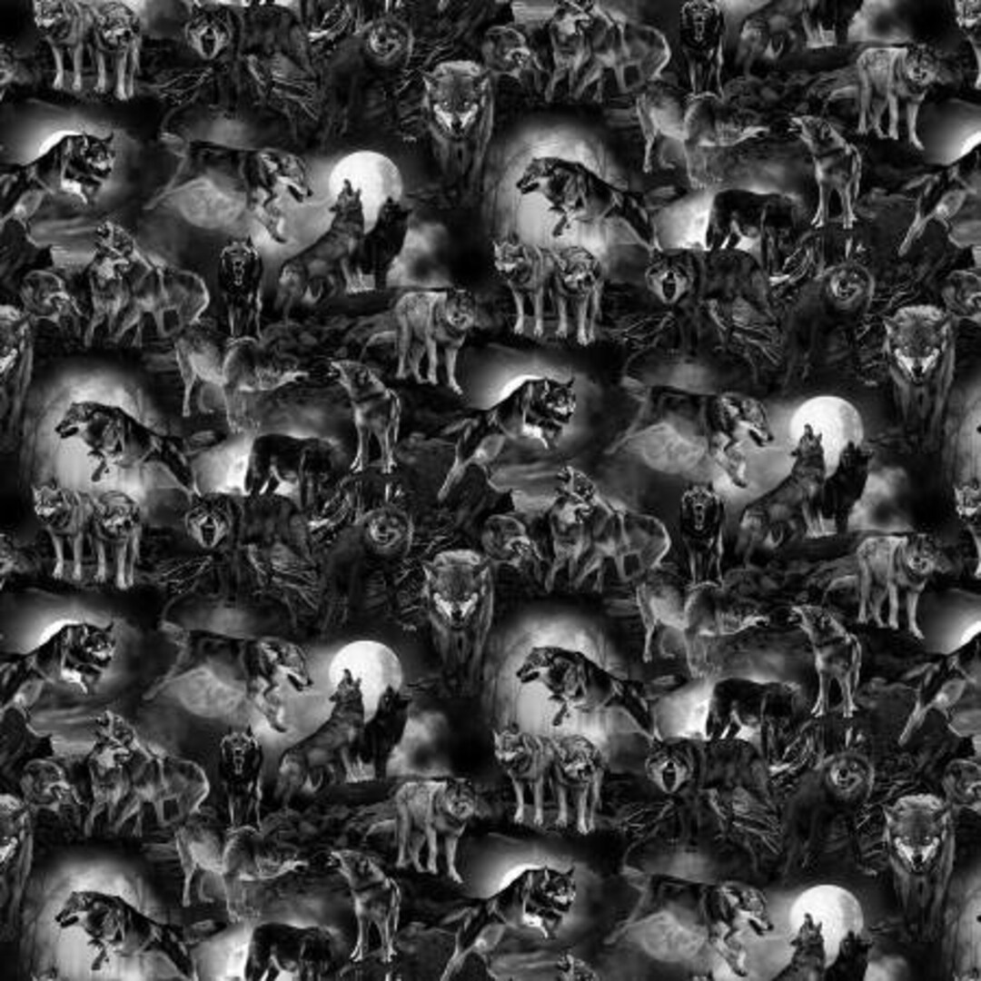 Wicked CD2764 Grey Demon Wolves for Timeless Treasures - Etsy