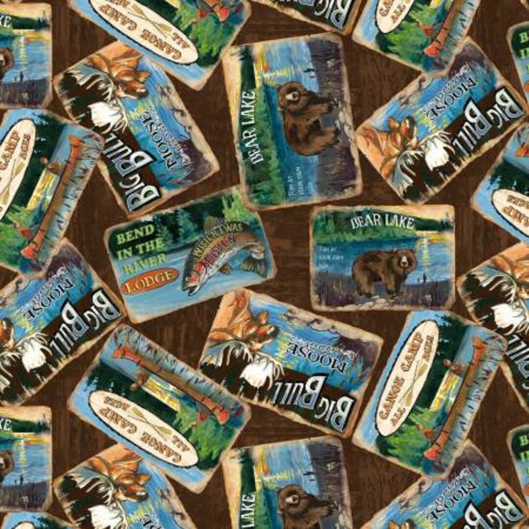 Lake Adventure 90513-242 Brown Lake Packed Signs by Louis Throop for ...