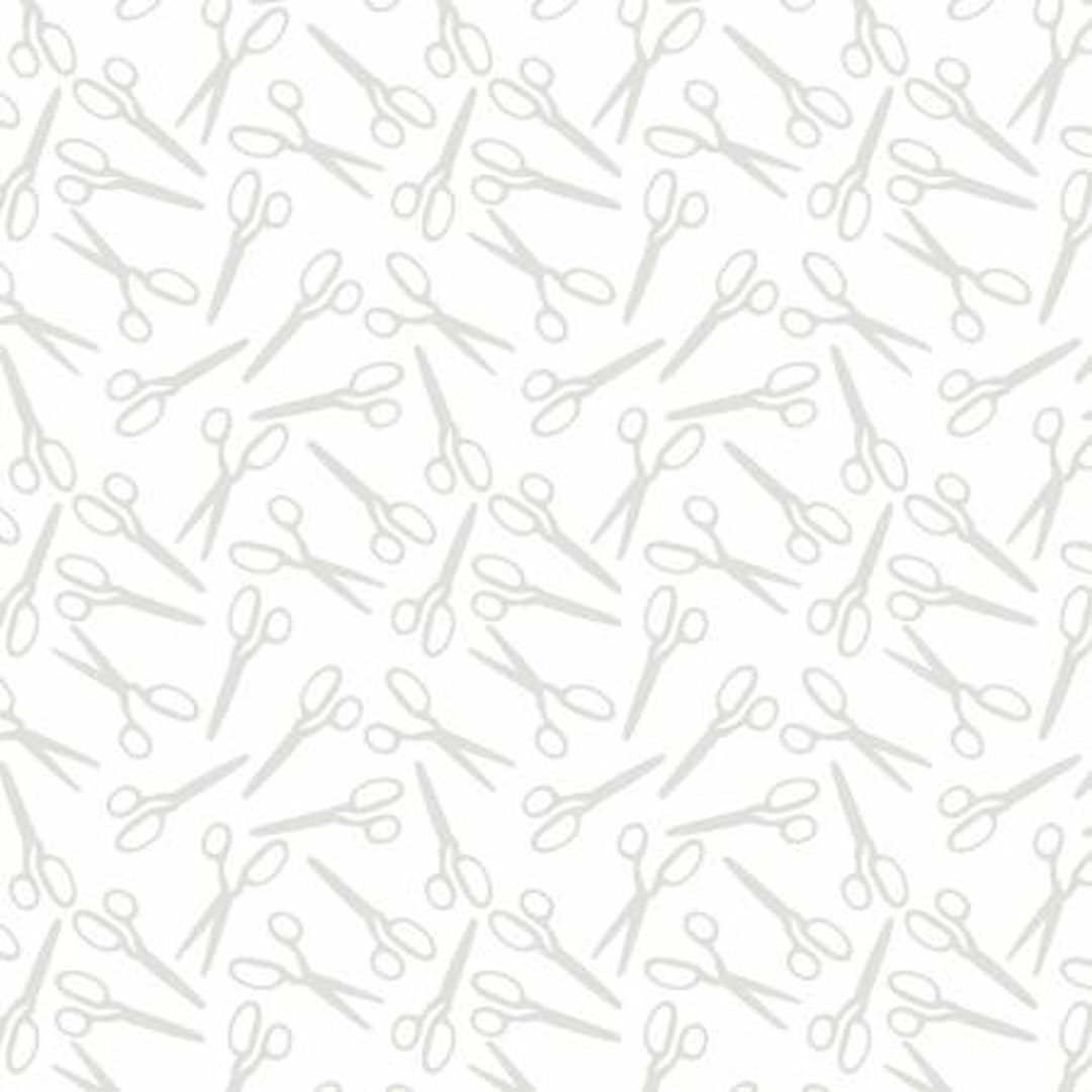 WHITE ON WHITE 39151-100 Scissor Toss White for Wilmington Prints - Etsy