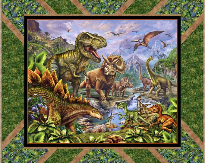 Jurassic Journey Quilt Kit 48” X 54” by Eva Nikolskaya for QT Fabrics ...