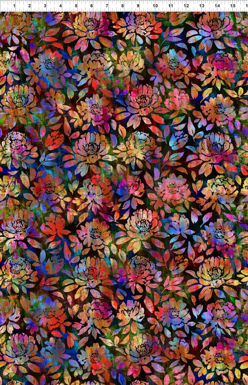 Halcyon II 21HN 1 Multi Blooms by Jason Yenter for in the Beginning Fabrics - Etsy
