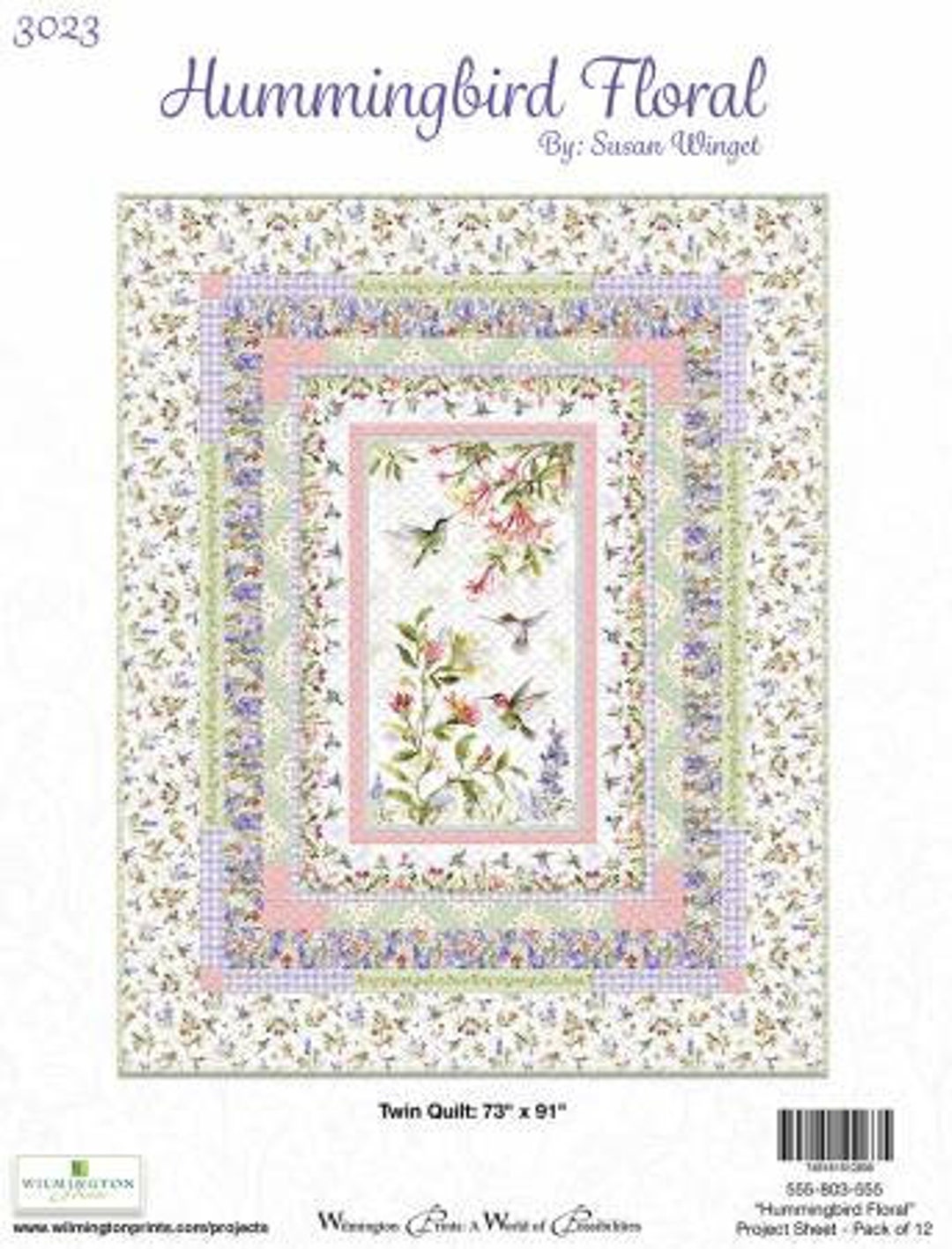 Hummingbird Floral Quilt Kit 73 X 91 by Susan Winget for Wilmington ...