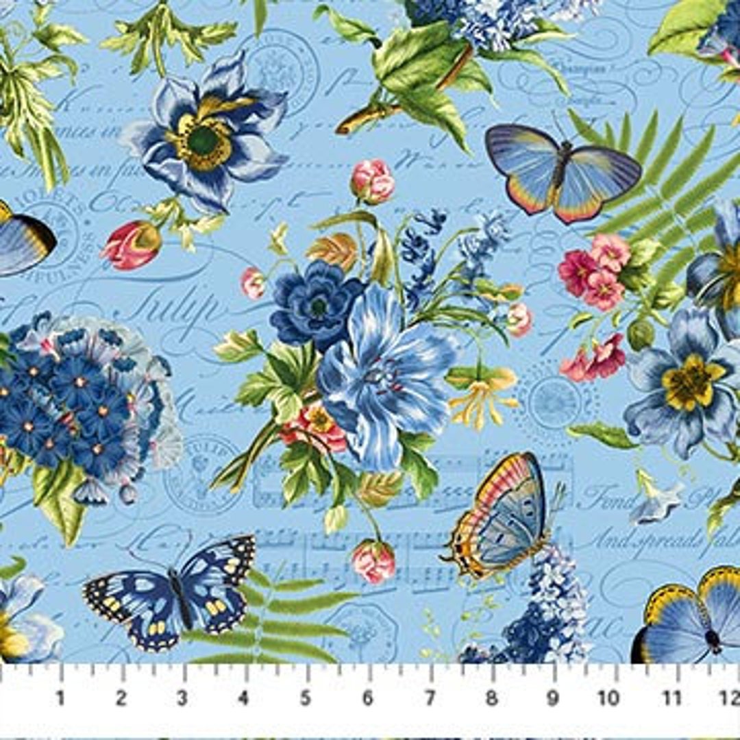 Something Blue DP25079-42 Light Blue Multi Feature Floral by Tina ...