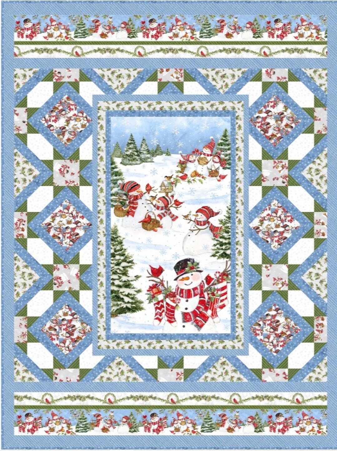 Frosty Frolic 64” X 85” Quilt Kit by Susan Winget for Wilmington Prints ...