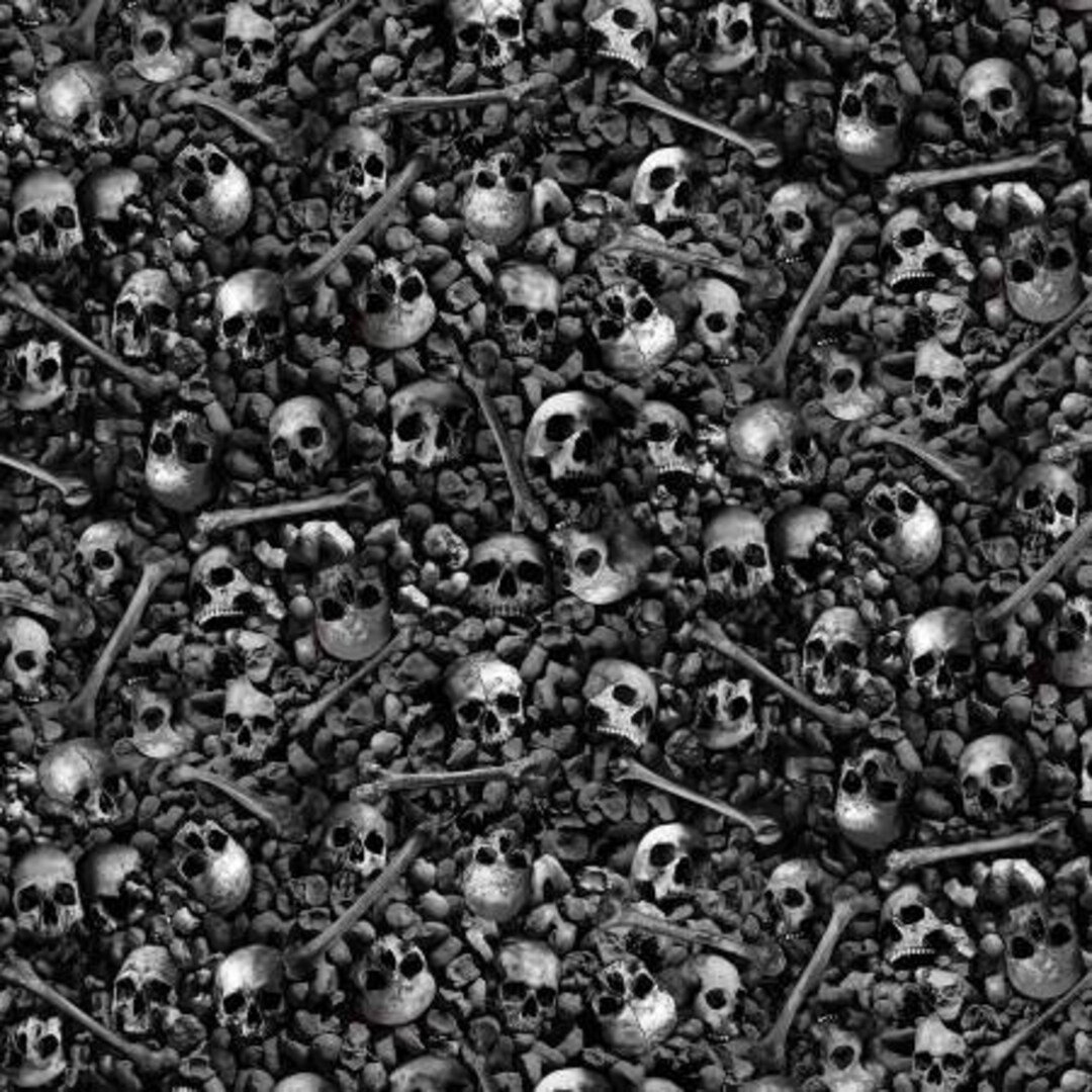 Wicked CD2767 Ash Skulls and Bones for Timeless Treasures - Etsy