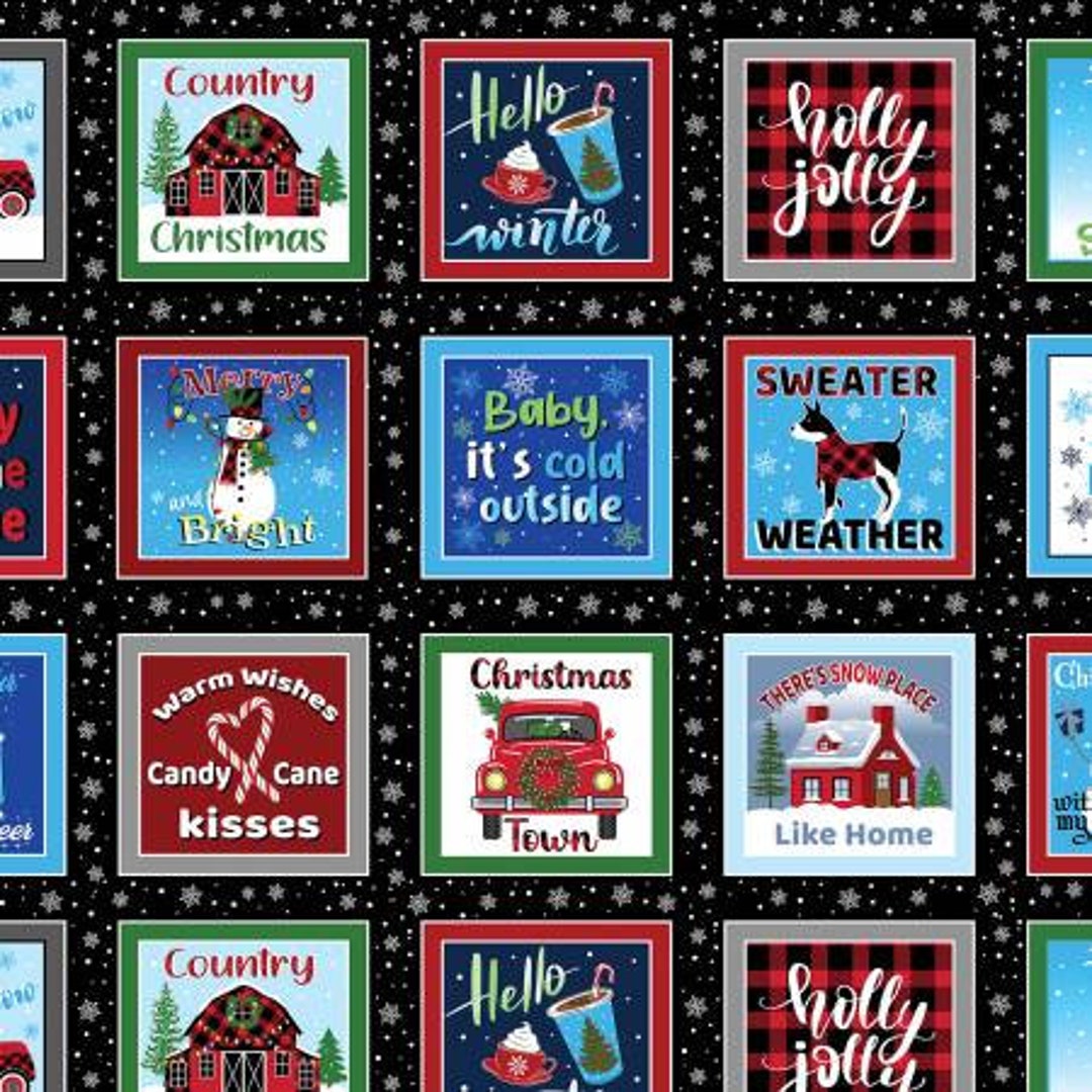 Country Christmas 14003-99 Boxes Multi 24” Repeat by KANVAS for ...