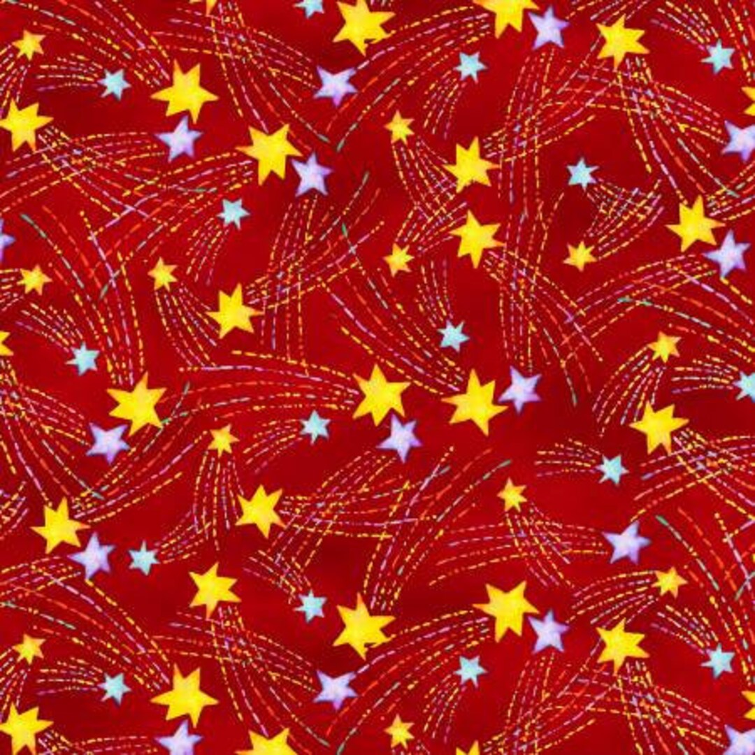 End of Bolt 9” Stay Wild Moon Child 9303-88 Red Large Stars by Debi ...