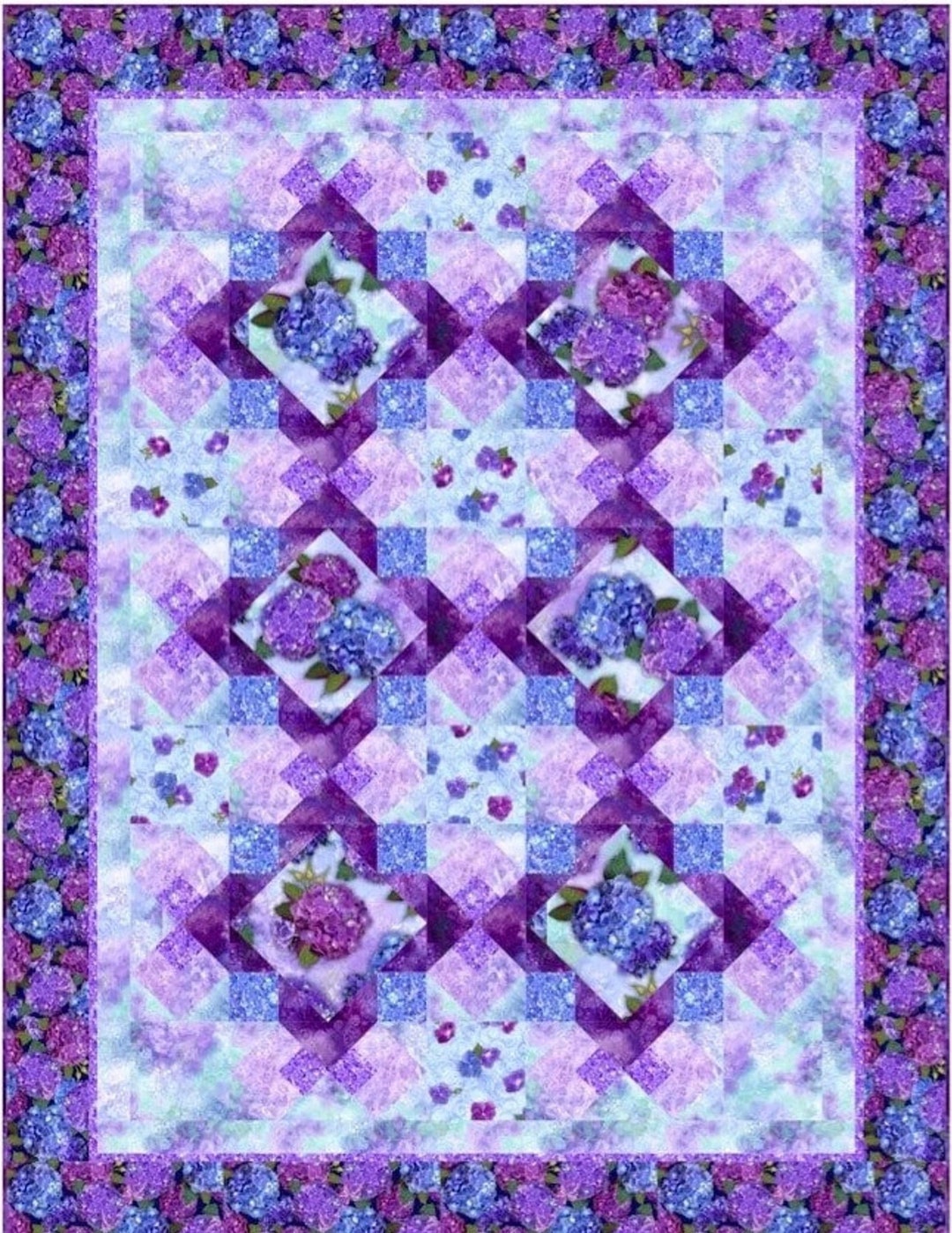 Hydrangea Blooms Quilt Kit 57” X 75” by QT Fabrics - Etsy