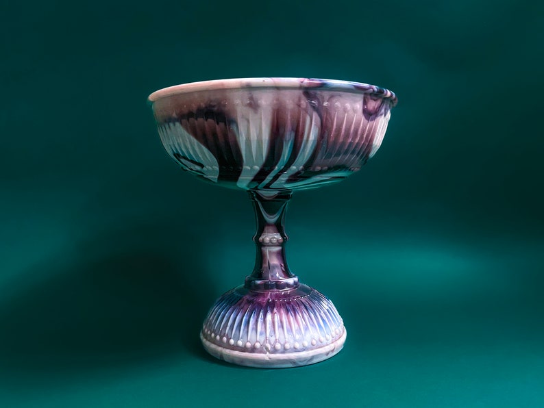 Purple Slag Glass Pedestal Bowl - Etsy