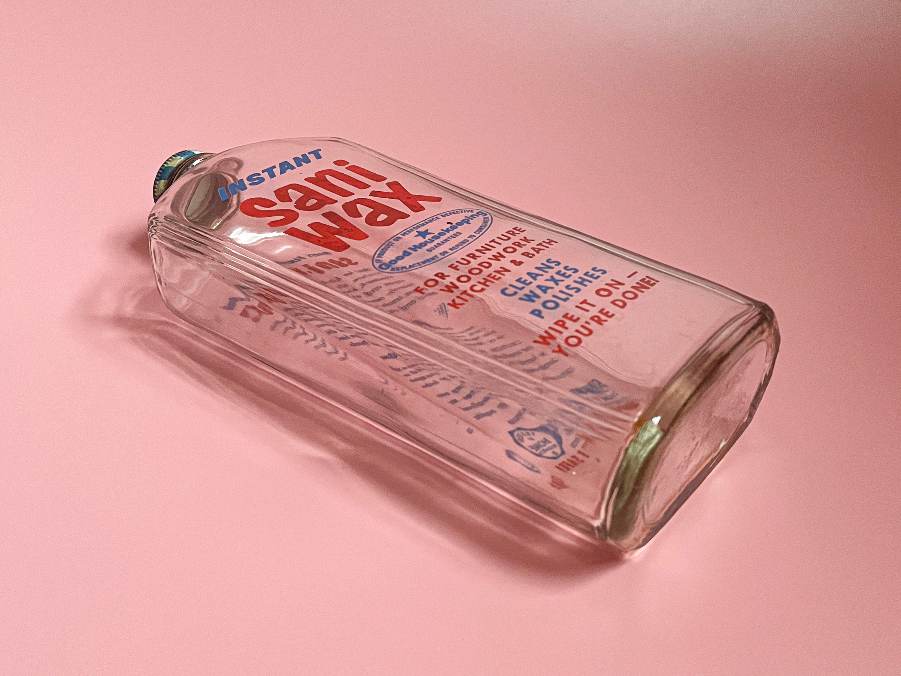 Retro 1950s Sani-wax Glass Bottle - Etsy