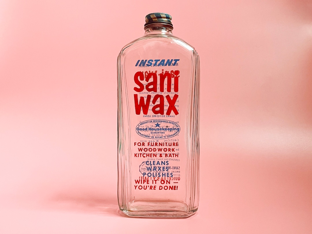 Retro 1950s Sani-wax Glass Bottle - Etsy