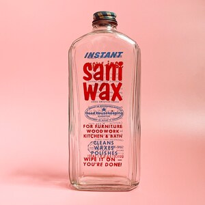 Retro 1950s Sani-wax Glass Bottle - Etsy