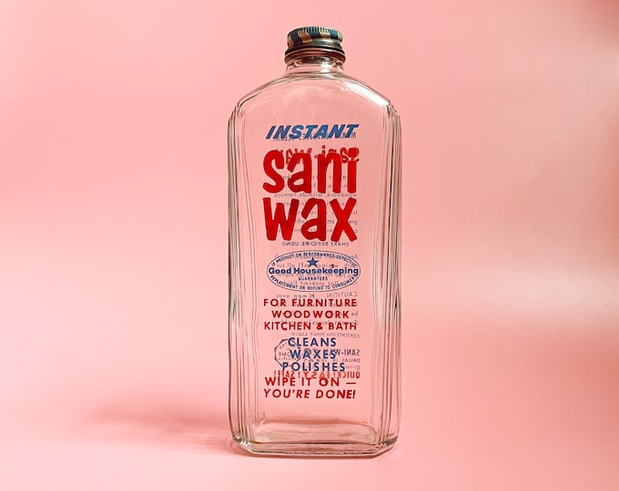 Retro 1950s Sani-wax Glass Bottle - Etsy