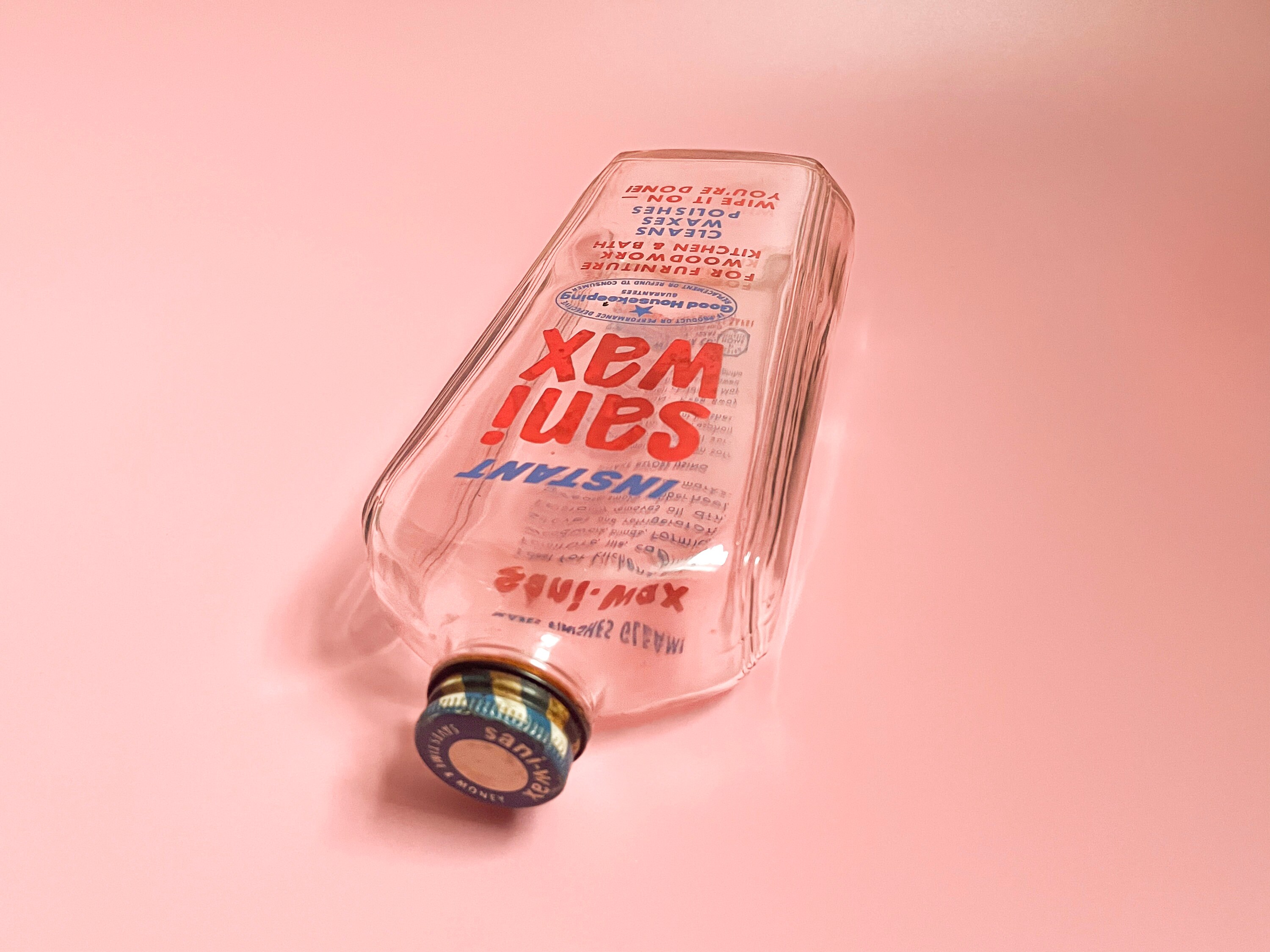 Retro 1950s Sani-wax Glass Bottle - Etsy