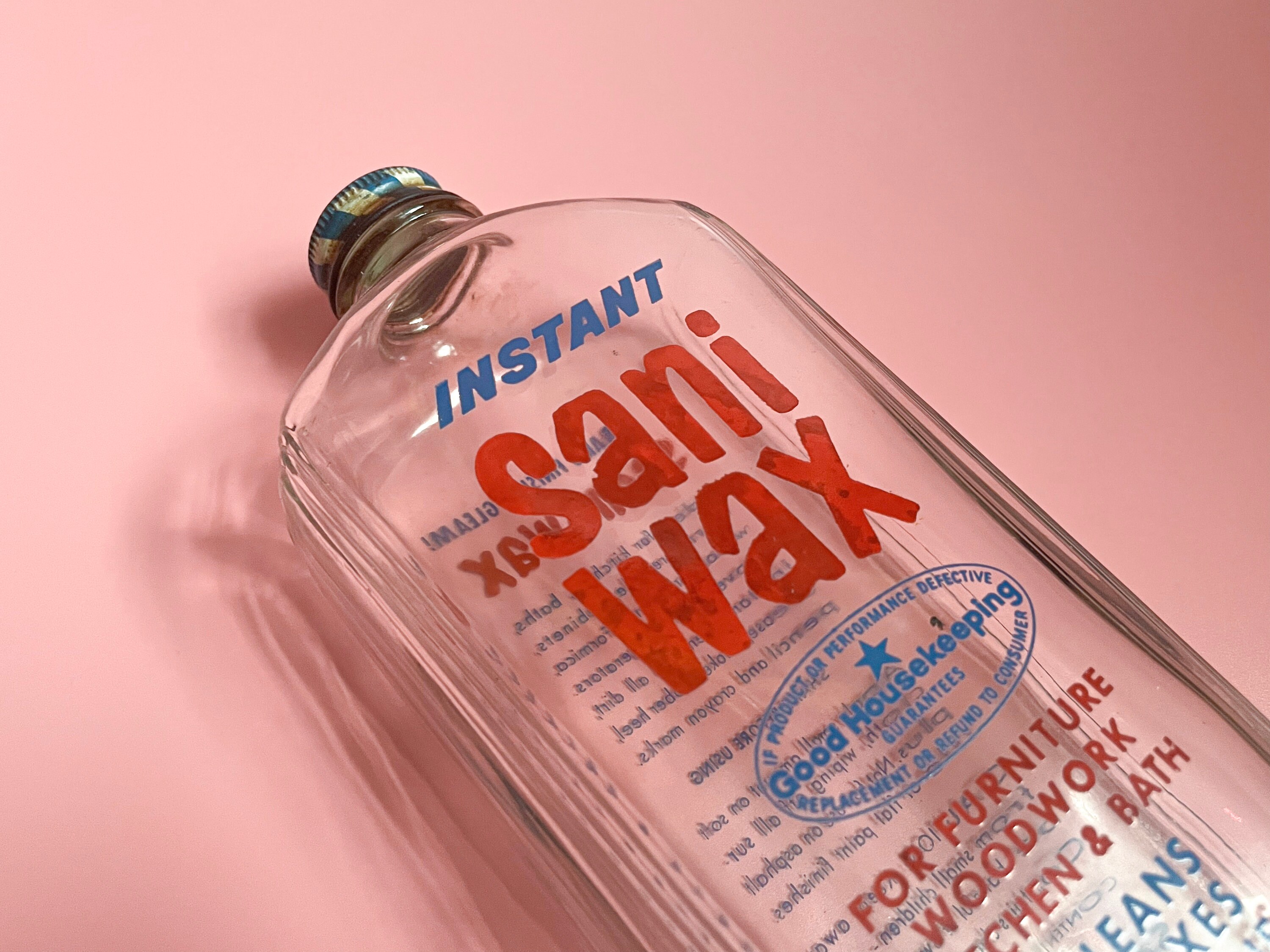 Retro 1950s Sani-wax Glass Bottle - Etsy