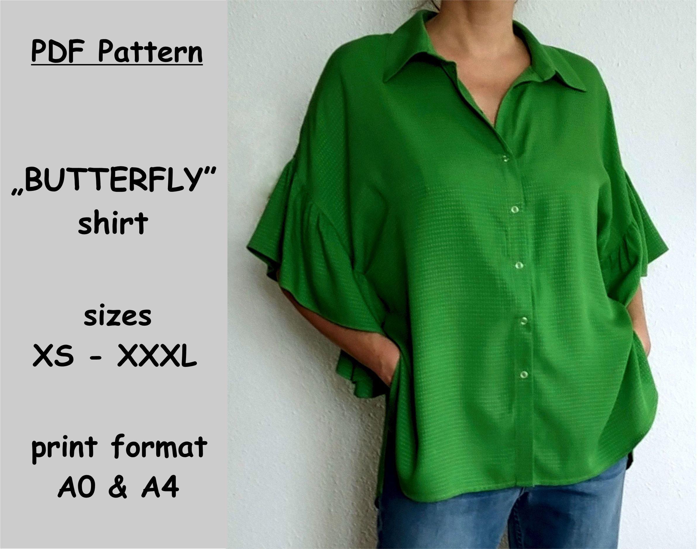 Woman Shirt Pattern, Woman Shirt PDF, Sewing Patterns, PDF Sewing ...