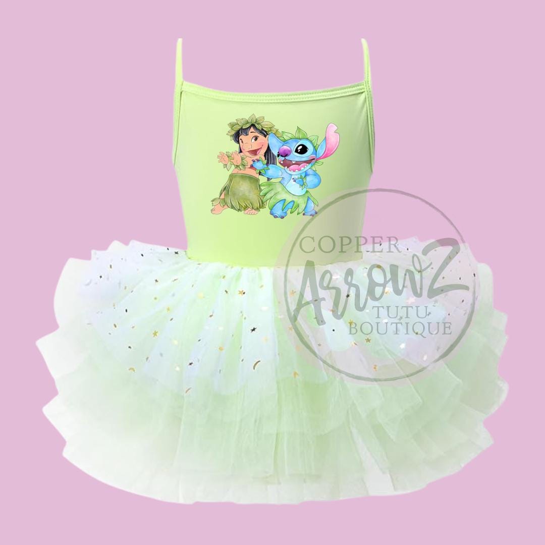 Light Green Lilo & Stitch Hula Tutu Leotard | Disney Outfit for ...