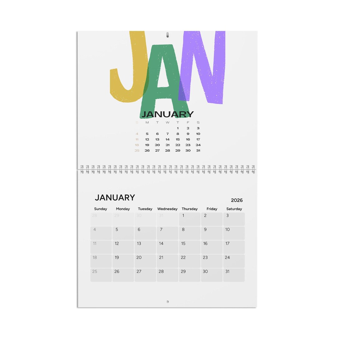 Mardi Gras 2026 Wall Calendar | Monthly Planner, Large Spiral-bound - Etsy
