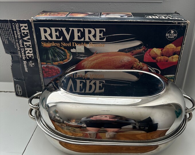 Vintage Revere Stainless Steel Double Roaster Original Box - Etsy