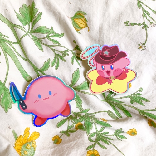 Set of 3 Kirby Face Sticker Transparent - Etsy