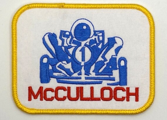McCulloch Go Kart Racing Iron Sew On Patch Retro Vint… - Gem