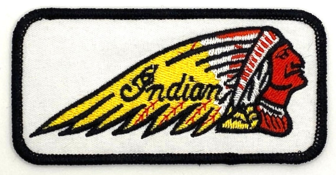 Indian Motorcycle Patch Vintage Style Retro Iron Sew on Hat Cap Bike ...