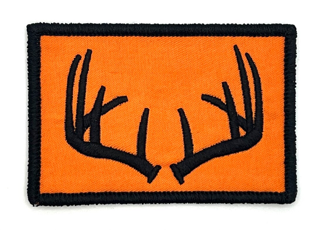 Deer Hunter Antlers Orange Hunting Gun Patch Cap Hat Iron on - Etsy